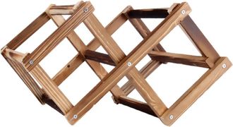 BESPORTBLE Faltbarer Weinst&auml;nder aus Holz 3 Flaschen Weinregal In Braun Haushalts Weinhalter f&uuml;r K&uuml;che und Wohnzimmer Dekorativer Flaschenst&auml;nder