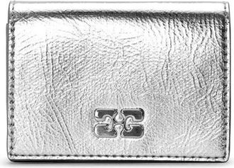 Ganni Bou Kartenetui im Metallic-Look - Silber