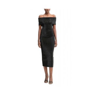 Michael Kors Embellished Stretch Knit Off-The-Shoulder Kleid - - Dresses - Damen - Schwarzk - L