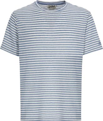 Saint Barth Homme, Tops, Bleu, Taille: XL T-shirt Dover Stripes