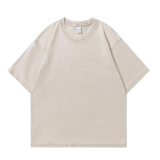 Generic Lot de 3 t-shirts surdimensionn&eacute;s d&eacute;contract&eacute;s d&eacute;lav&eacute;s vintage pour femme, abricot, 3XL