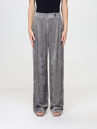 Emporio Armani Hoch taillierte Palazzo-Hose aus Samt mit weitem Bein
