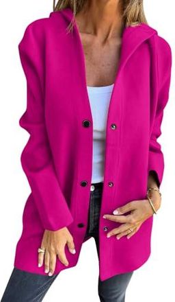 TOMWELL Sweat à Capuche Longue Femme Manches Longues Rétro Casual Outwear Chaud Jacket Sweatshirts Veste Automne Hiver Couleur Unie Trench Coat Manteau A Viol