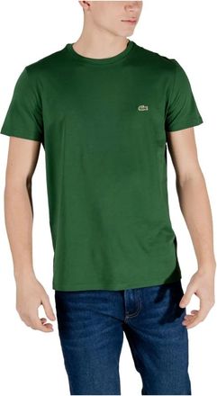 Lacoste Homme, Tops, Vert, Taille: M T-Shirt en Coton à Manches Courtes et Col Rond