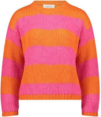 Cartoon Strickpullover Damen mit Rundhalsausschnitt (1-tlg)
