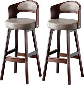 Generic Hoher Barhocker f&uuml;r die K&uuml;che, gepolstert mit PU-Leder, Holzbeine, Hohle R&uuml;ckenlehne, 136 kg belastbar, geeignet f&uuml;r K&uuml;cheninseln, Caf&eacute;s, Bartheken un