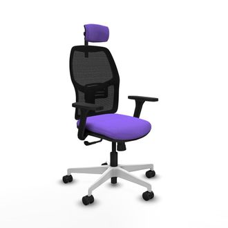 Piqueras y Crespo Alfera B&uuml;rostuhl mit 3D-Armlehnen, h&ouml;henverstellbare Lendenwirbelst&uuml;tze und h&ouml;henverstellbares Kopfteil, Schwarz / Lila