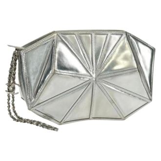 Chanel Pochette en cuir Pre-owned - Femme - Pre-owned - Gris - Taille: ONE Size