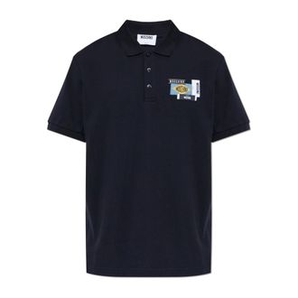 Moschino Polo-Shirt mit Applikationen - - Tops - Herren - Blau - 2XL