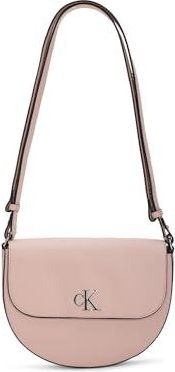 Calvin Klein Jeans Sac à Bandoulière Femme Minimal Monogram Saddle Bag Petit, Rose (Pale Conch), Taille Unique