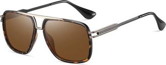 Generic Lunettes De Soleil De Conduite Polaris&eacute;es En M&eacute;tal For Hommes, UV400(Brown)