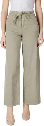 Only Only, Femme, Pantalons, Gris, Taille: 38 FR L32 Pantalon en Coton Vert Palais