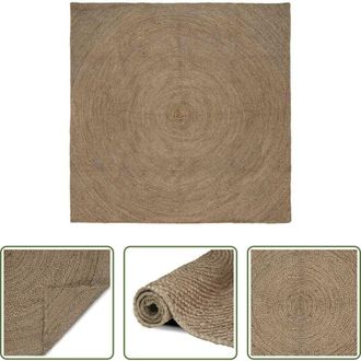 vidaXL vidaXL Wohnzimmer - Bereichsteppiche Quadratisch Grau 300 x 300 cm Jute