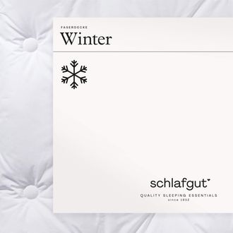 Schlafgut Pure winterliche Faserbettdecke, 200x200 cm wei&szlig; aus 100% Baumwolle mit atmungaktiven Funktionsfasern