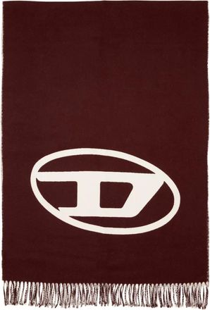 Diesel écharpe frangée S-Tevie à logo Oval D - Marron