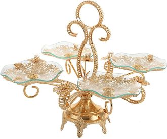 Cabilock Mehrere Schichten Obstplatte Aus Glas Und Haushaltsobstplatte Dekoratives Tablett Für Kuchen Snacks Und Obst Platzsparendes Ablagetablett Für Zuhause