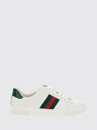 Gucci Baskets Ace en cuir de veau avec bande Web &agrave; rayures