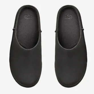 UGG Womens Leather Clogs Otzo Black Nubuck Shoe