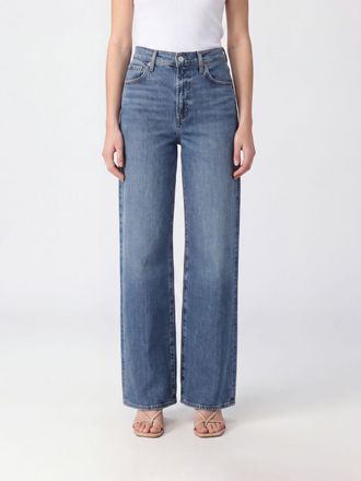 A Gold E Jean palazzo taille haute en denim de coton stretch recycl&eacute;