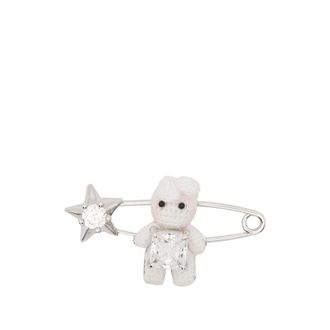 Yvmin Crystal-embellished Crochet Brooch