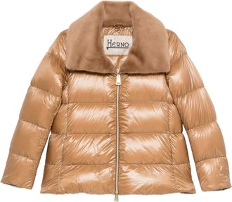 Herno doudoune à col orné de fourrure - Marron