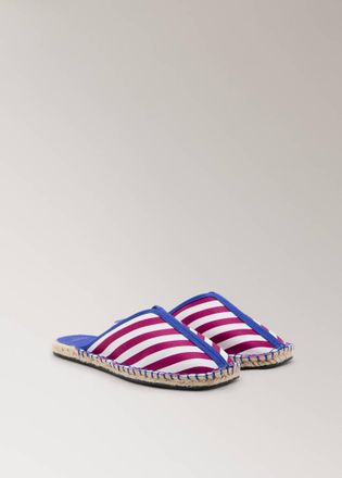 Mango Espadrille &agrave; rayures en jute fuchsia - Femme - 36 - MANGO