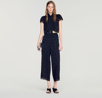 Sandro Kurzes Paisley-Jacquard-Top