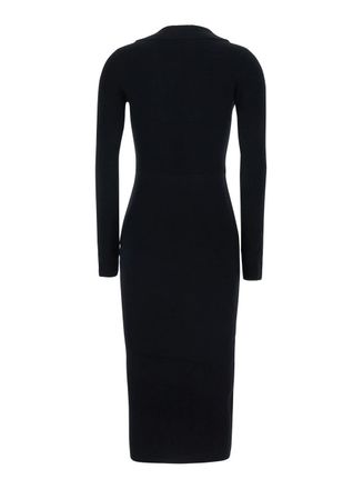 Elisabetta Franchi V-Neck Viscose Knit Dress - Black