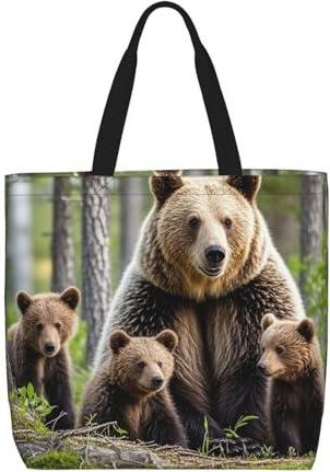 Generic M&egrave;re Ourse Et Son Petit Sac Fourre-Tout Grand Sacs L&eacute;ger Sac Courses Pour Quotidienne Shopping Gym