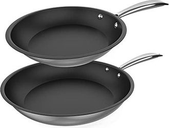 Cecotec Pfannenset Polka Classy 20-24 Bucket Set Steel Ø 20-24 cm, Edelstahl 18/10, Antihaftbeschichtung, Nietgriff, für alle Herdarten geeignet