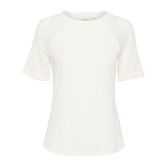 Cream Wei&szlig;e Bestickte Tee Top Schnee - - Tops - Damen - Wei&szlig; - XL