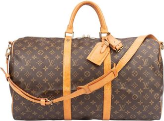 Louis Vuitton Crossbody Bags - Louis Vuitton Canvas Monogram Keepall 50 Bandoulie - Gr. unisize - in Braun - für Damen