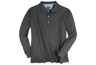 Redfield Langarm-Poloshirt Redfield Langarm-Poloshirt anthrazit melange XXL