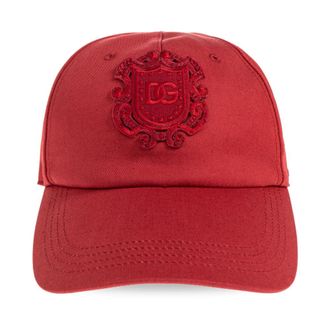 Dolce & Gabbana Homme, Accessoires, Rouge, Taille: 58 CM Casquette de baseball en gabardine