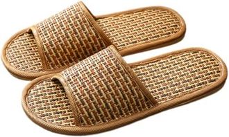 Yarnow Pantoufles Tiss&eacute;es Rattan L&eacute;g&egrave;res et Respirantes pour Femmes et Hommes Slippers Int&eacute;rieur Estivales Confortables et Durables Maison et Plage