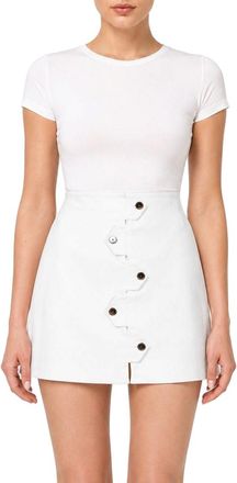 Pinko Womens Miniskirt Sheep Leather Apparel - Skirts White