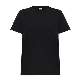 Balmain Baumwoll-T-Shirt mit besticktem Logo - - Tops - Damen - Schwarzk - M
