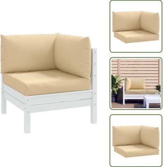 vidaXL The Living Store Coussins de palette lot de 3 beige m&eacute;lang&eacute; tissu - Coussins De Terrasse - Coussins Exterieurs - Coussins D&eacute;coratifs - Coussins