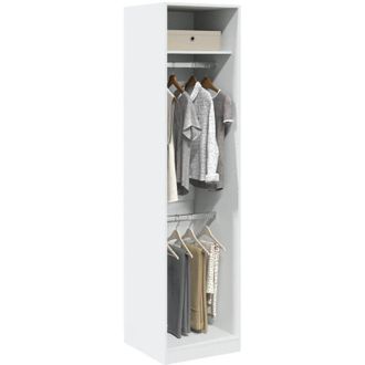 vidaXL Vidaxl - Garde-robe blanche 50x50x200 cm - Bois ding&eacute;nierie r&eacute;sistant &agrave; lhumidit&eacute; - Design compact pour rangement optimal