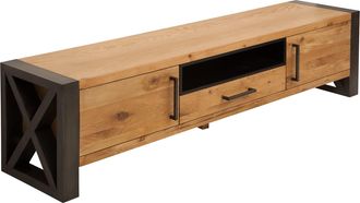 Invicta Interior Massives TV-Board Thor 200cm Wild Eiche ge&ouml;lt Lowboard im Industrial Design Sideboard Wohnzimmerschrank