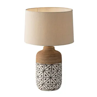 Luce-Ambiente-Design Vietri Brown Table Lamp in Ceramic and Fabric 1xe27 22x41x41cm