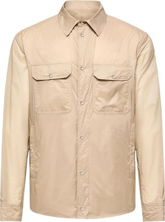Moncler Moncler Chemise &Agrave; Manches Longues Et Empi&egrave;cement Logo, Homme, Beige, Taille: Xxl