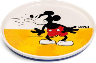 Egan Mickey Mouse Beilagenteller, rund, 20 cm, Gelb, Knochenporzellan, mikrowellen- und spülmaschinenfest, Disney-Geschirr-Kollektion (gelb)