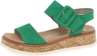 Rieker Damen W0800 Keilsandaletten, grün 52, 39 EU