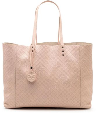 Bottega Veneta Shopper - Leather Intrecciomirage Butterfly Tote - Gr. unisize - in Gold - f&uuml;r Damen