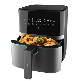 Cecotec Friteuse sans Huile 5,5 L Cecofry Full InoxBlack Pro 5500. 1600 W, Di&eacute;t&eacute;tique, Num&eacute;rique avec Finitions en Acier inoxydable, 5,5 L de capacit&eacute; et tech