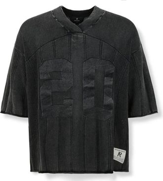 Represent Represent, Homme, Tops, Gris, Taille: M T-shirt en jersey tricot&eacute; Varsity