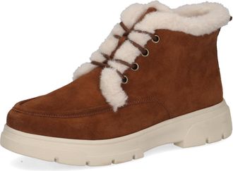 Caprice Comfort Damen Stiefeletten zum Schnüren Gefüttert, Braun (Cognac Suede), 38 EU