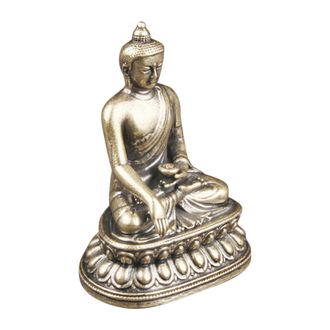 Angoily Vintage Messing Buddha Figur Asien Dekoration Kleine Handgefertigte Messingstatue f&uuml;r Wohn Schreibtisch Langlebig Platzsparend Feine Verarbeitung Einz