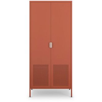 DRAWER Armoire 2 portes en m&eacute;tal H180cm - Terracotta - Adel